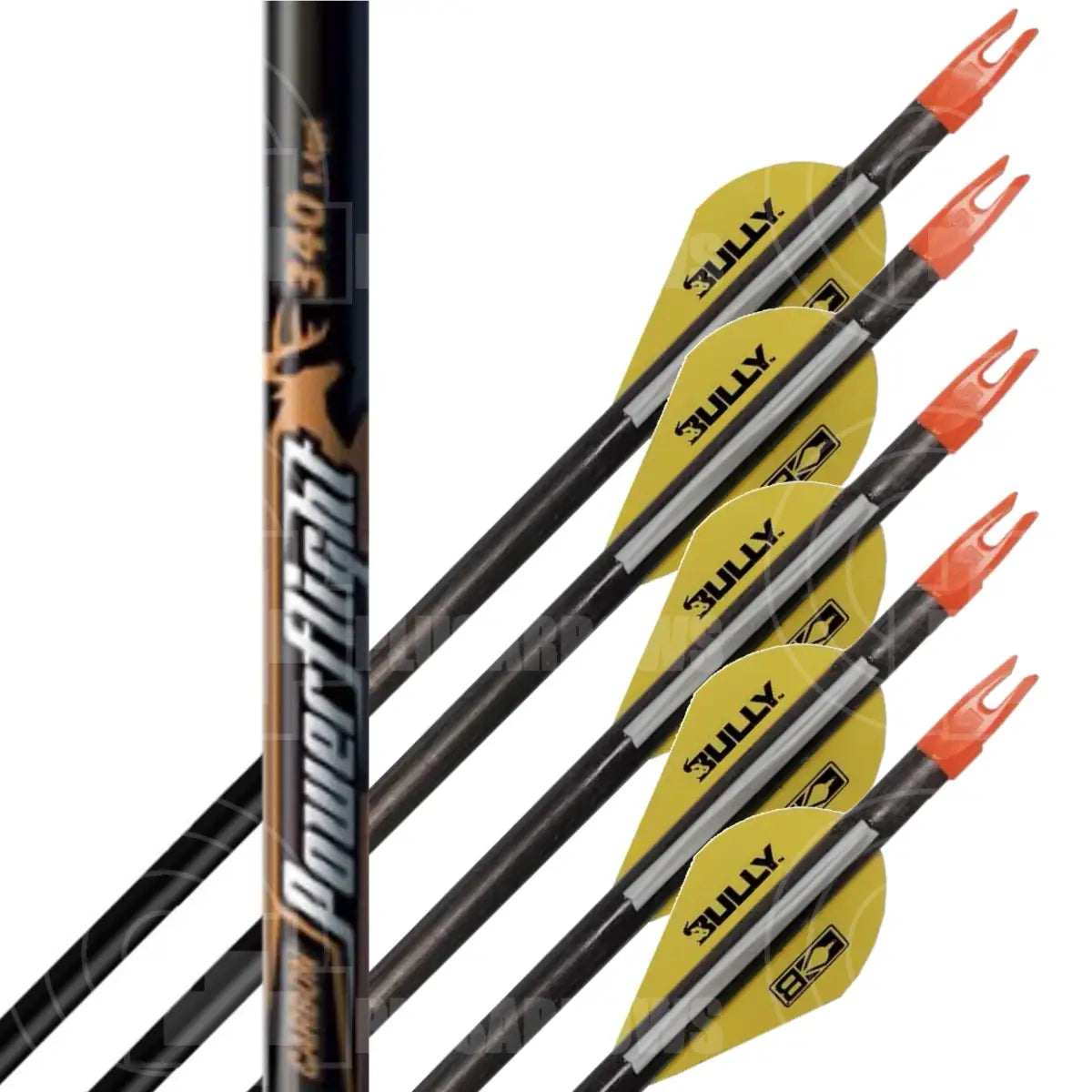 Easton Powerflight Bully Vane Fletched Carbon Arrows (6 Pk) | Plusarrows