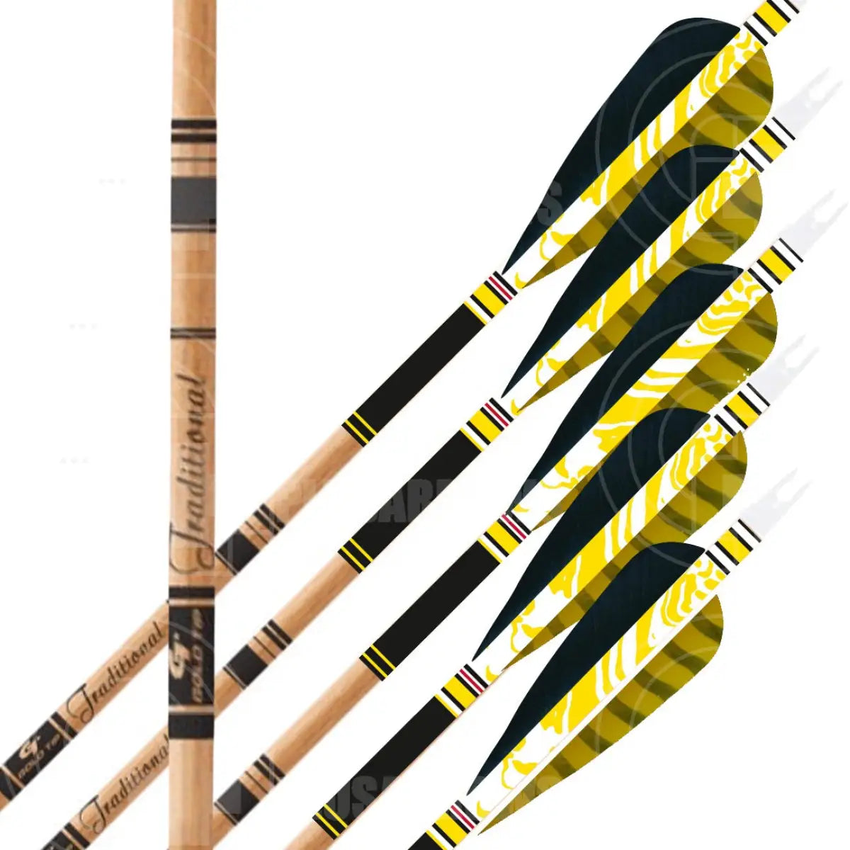 Gold Tip Traditional Feather Fletched Arrows (6 Pk) | Plusarrows