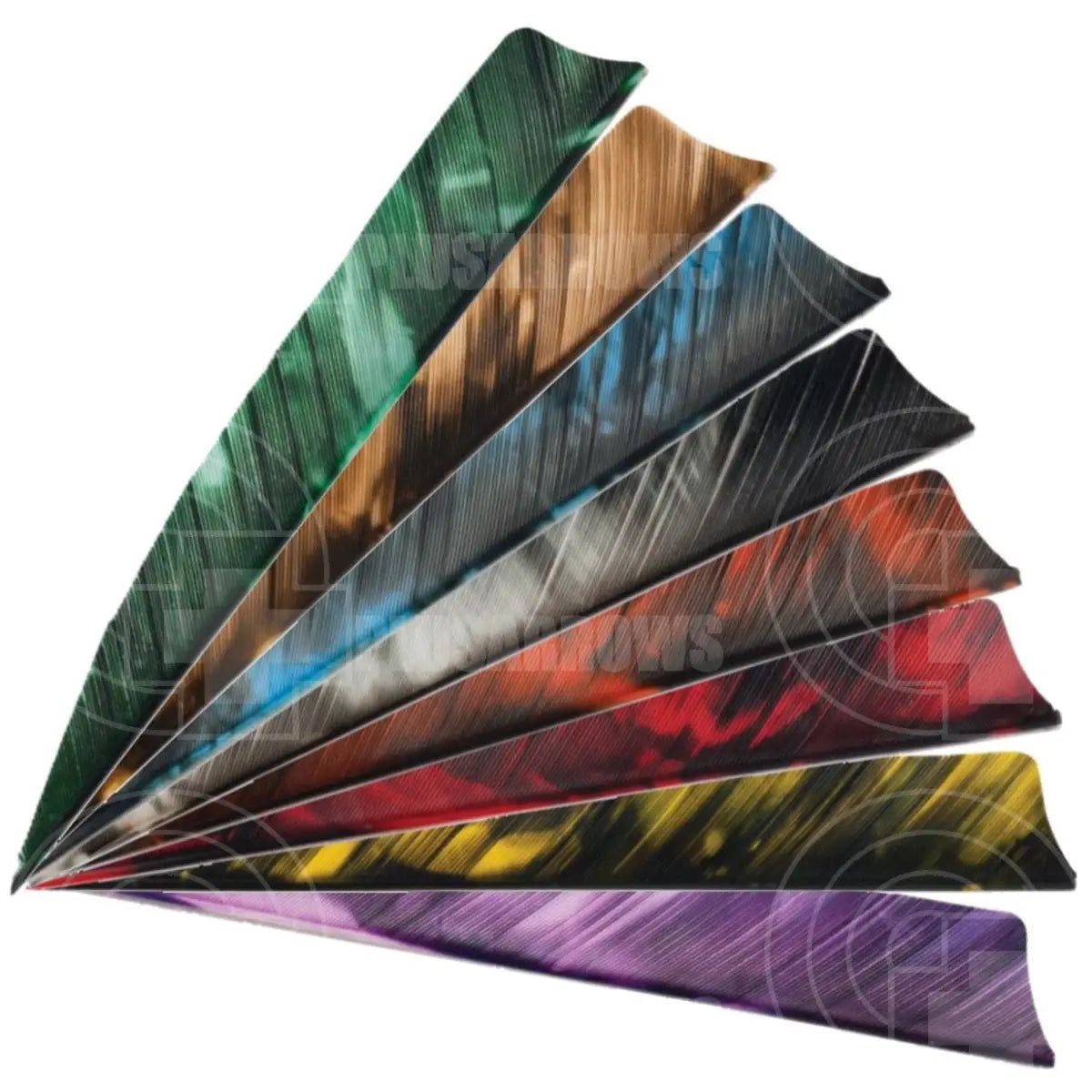 Tre Camo Colour 3.0" Shield Cut Feathers RW (12 Pack) | Plusarrows
